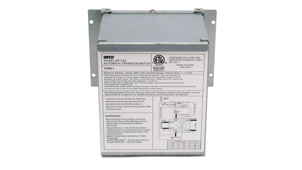 T-30-WM Transfer Switch (Wall Mount) – WFCO Technologies